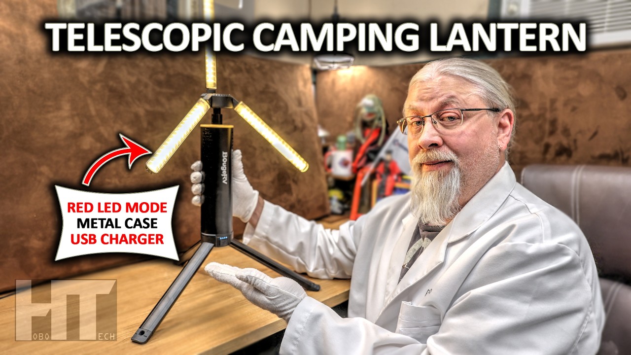 BougeRV T1 telescopic camping lantern | USB rechargeable | red white ...