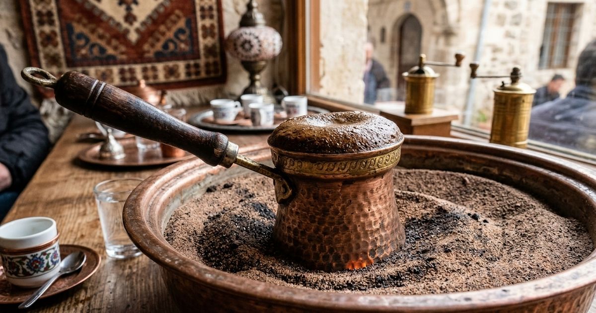 Por que os turcos fazem café na areia?