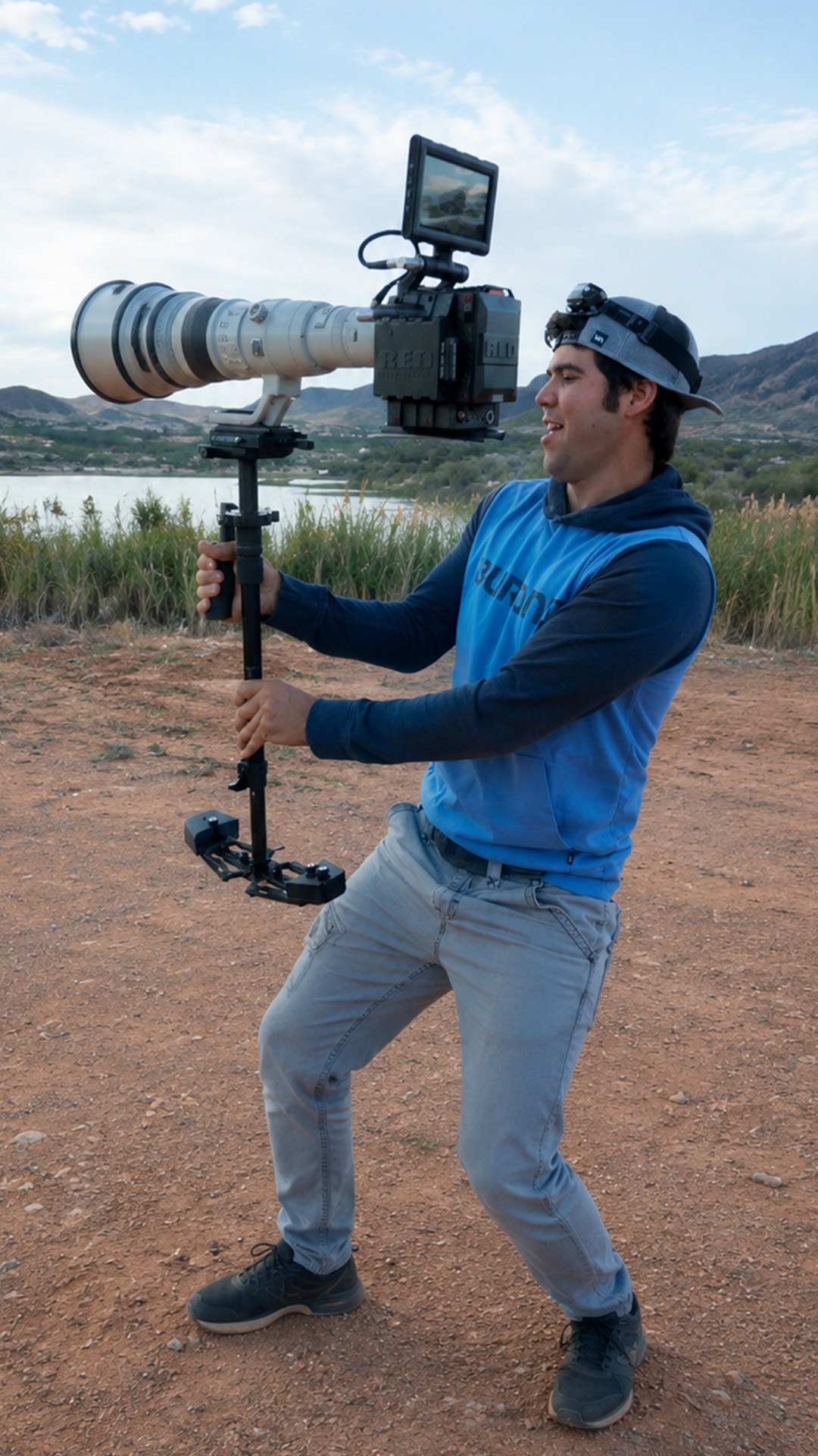 Preparing camera equipment for a fast moving scene
