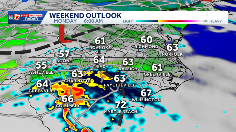 Less humid forecast for North Carolina | Keep umbrellas handy for ...