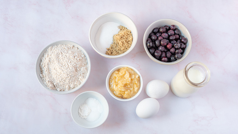Low fat whole wheat blueberry muffins