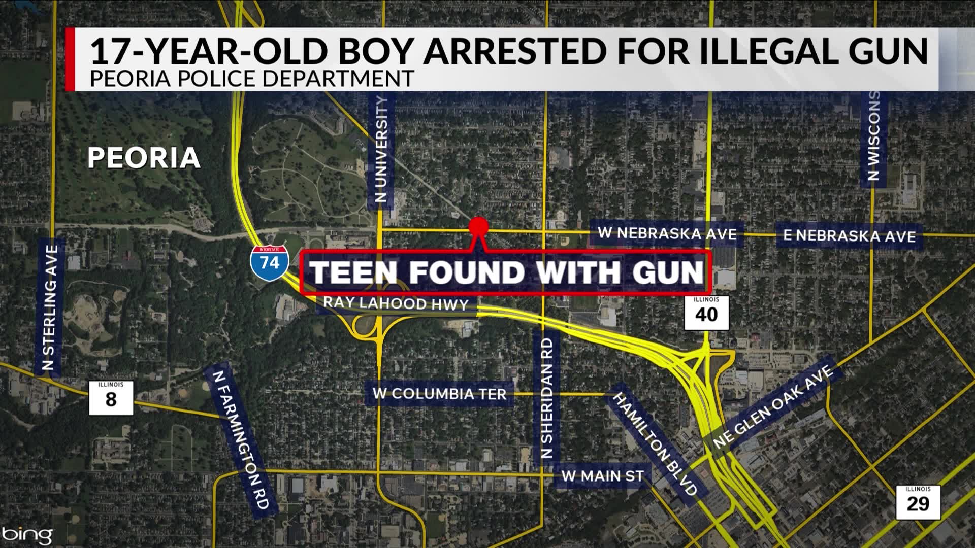 Peoria police arrest 17-year-old with loaded handgun