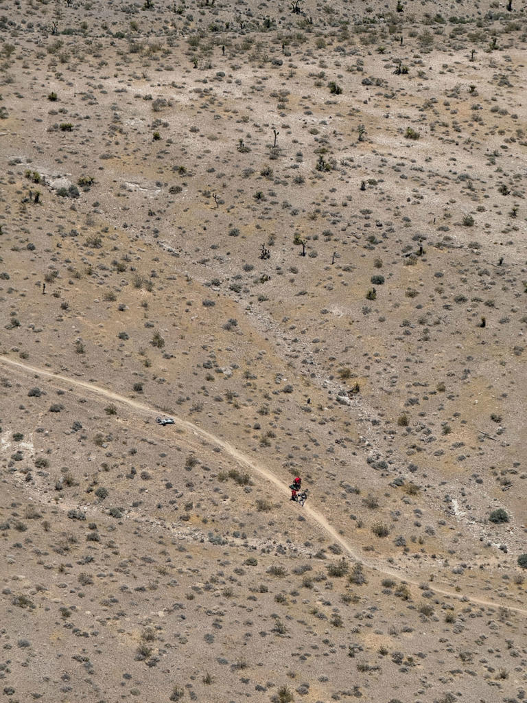 Motorcyclist treated for possible fracture west of Skye Canyon