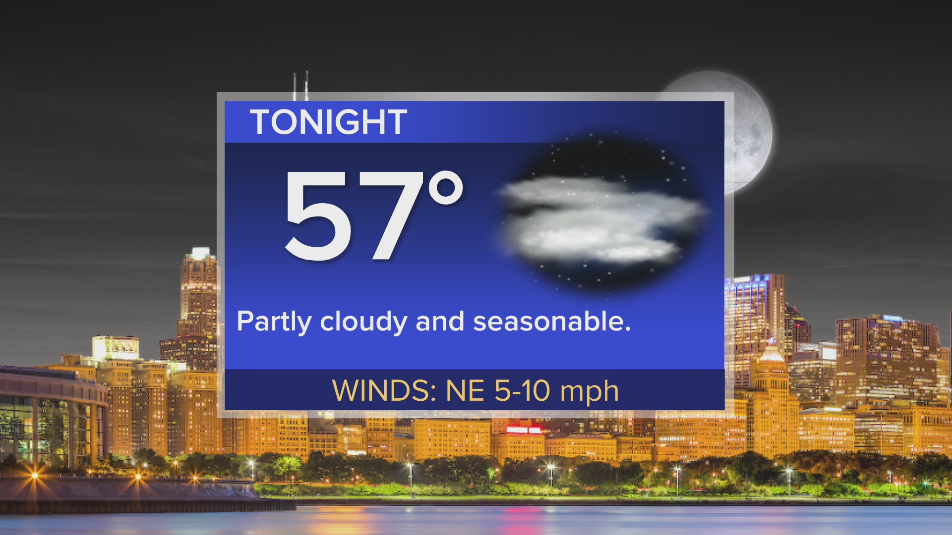 Tonight: Partly cloudy, seasonable