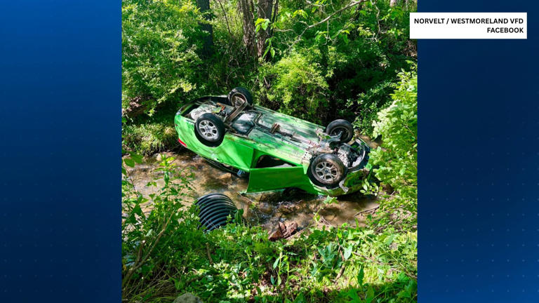 Vehicle goes over hillside, into creek bed in Westmoreland County; 1 ...