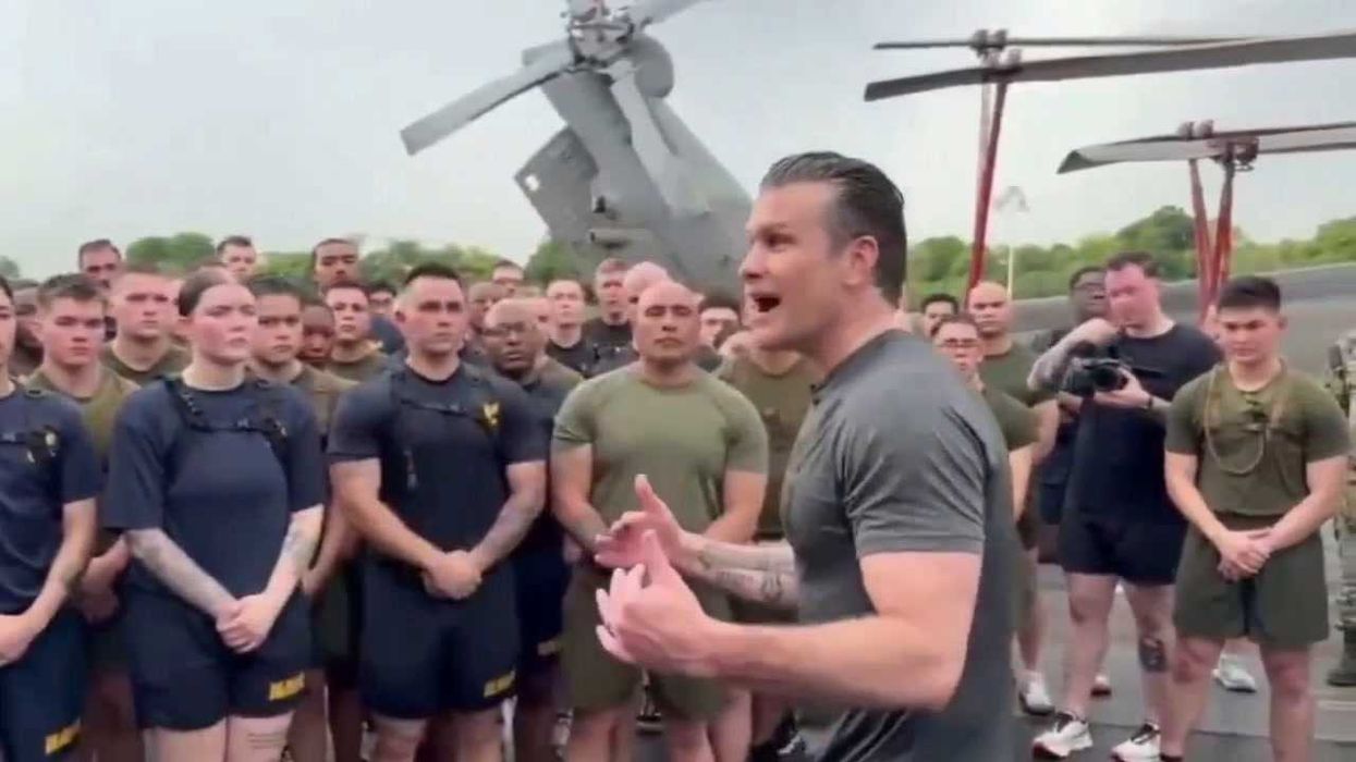 Pete Hegseth's 'cringefest' Navy soldier speech and workout mocked