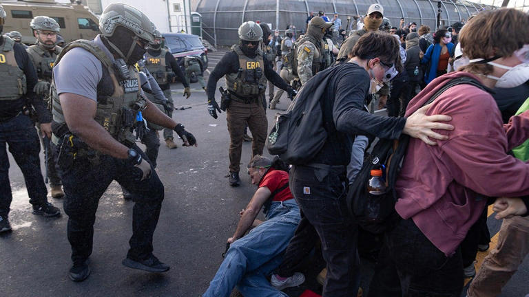 Anti-ICE agitator charged with allegedly biting officers during Delaney ...