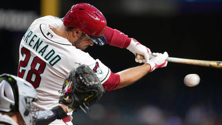 Diamondbacks' Nolan Arenado leaves game again after hit-by-pitch