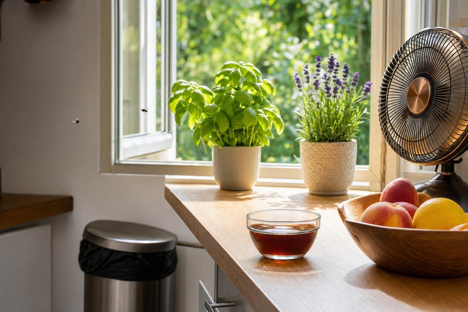 Mouches dans la cuisine : le mélange vinaigre de cidre et liquide ...