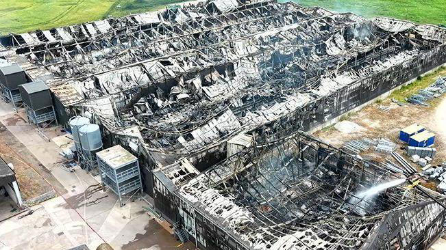 Crews remain after huge chicken farm blaze