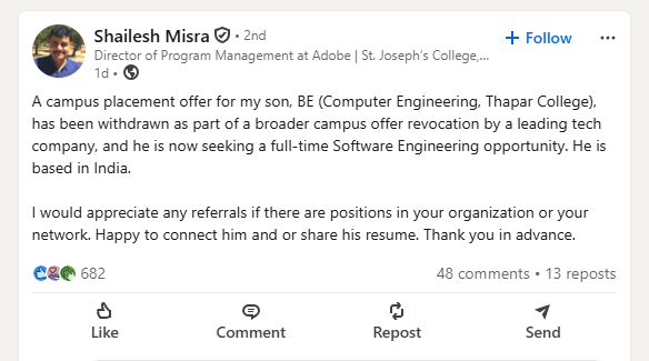 Adobe executive goes viral seeking software engineering job for son ...