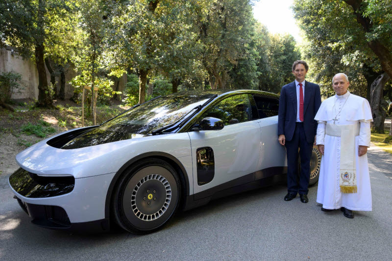 Ferrari Present's Luce's Steering Wheel to Pope Leo XIV: Fans Debate if ...