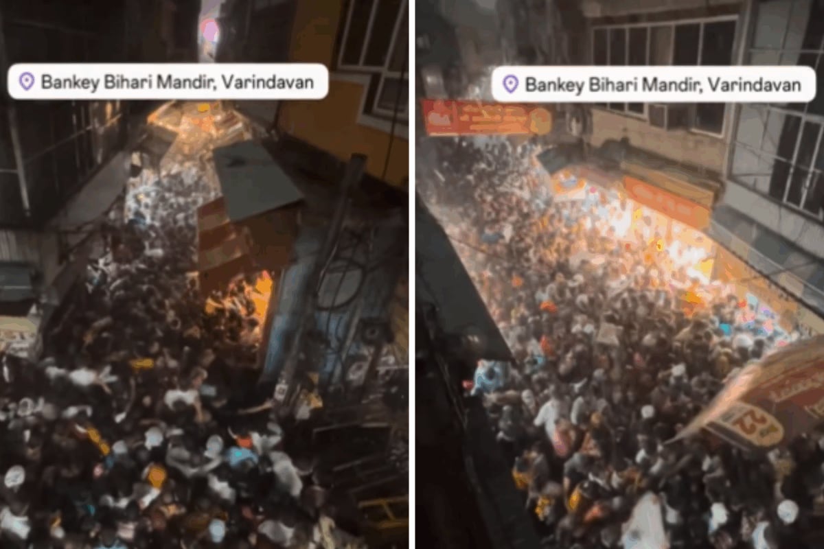 Avoid going right now: Massive crowd outside Vrindavan’s Banke Bihari ...