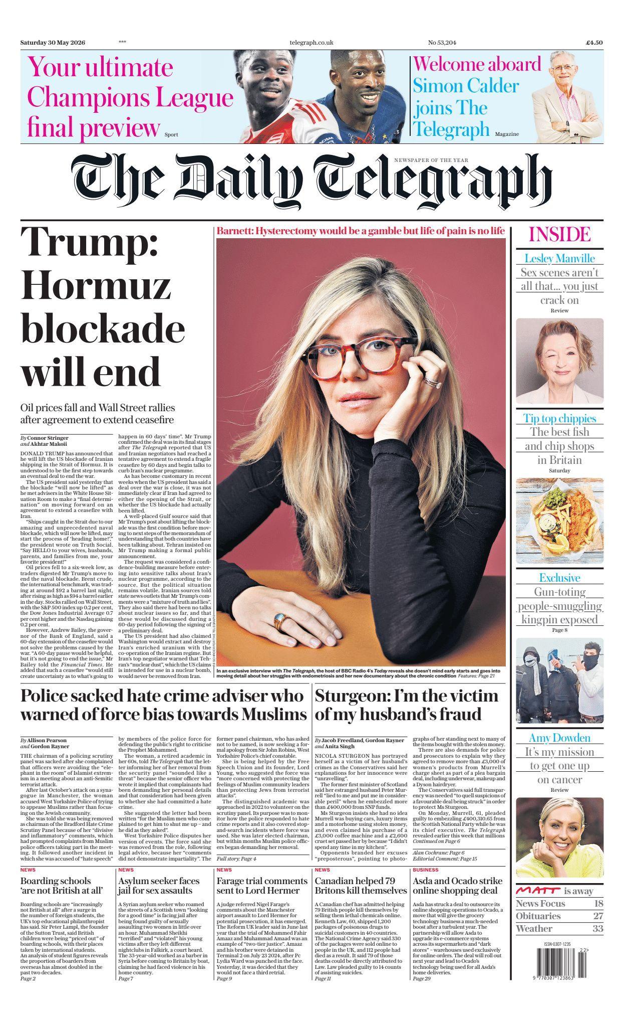 Saturday papers: 'MPs to consider probe into SNP scandal'