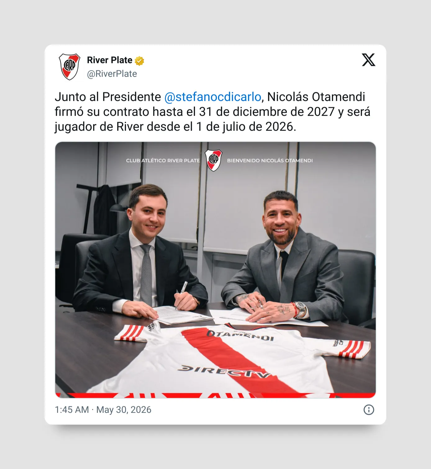 Nicolas Otamendi, River Plate'de