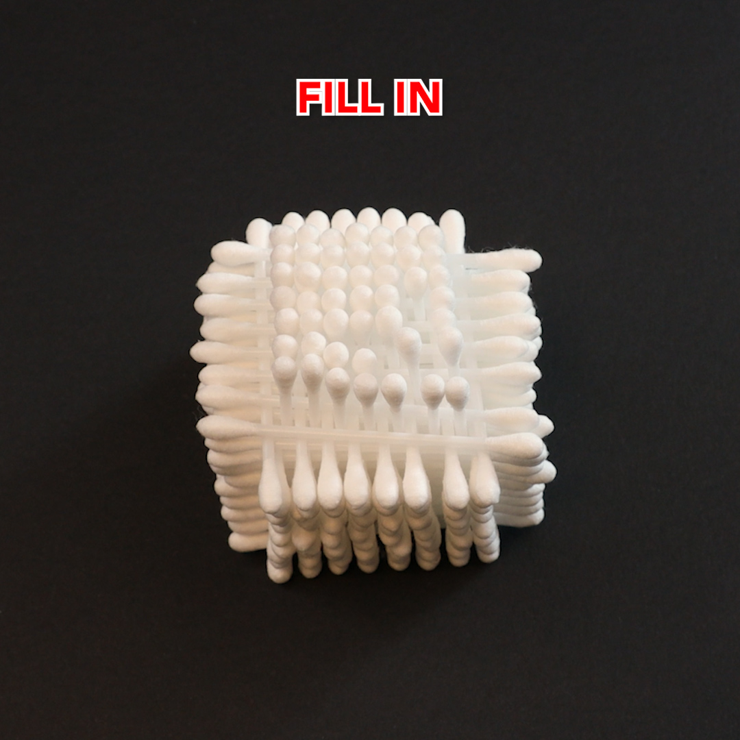 Stacking Q-tips into the ultimate cube