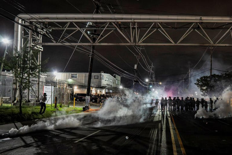 New Jersey state police assert control outside migrant detention center