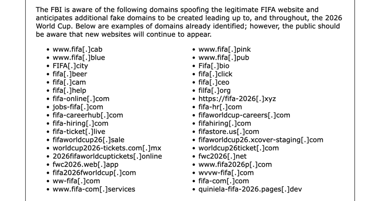 Thousands of scam FIFA sites emerge to target World Cup fans