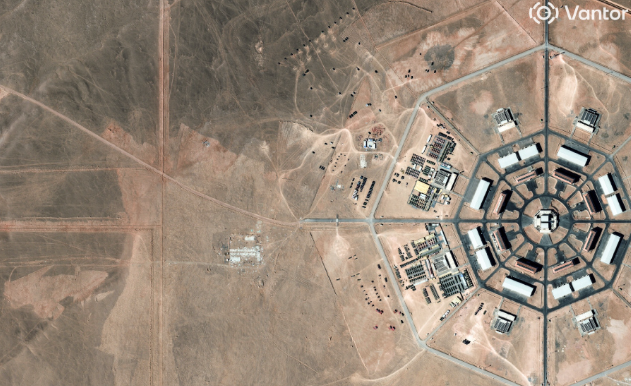 80 launch pads, three octagon-shaped installations — Satellite images ...