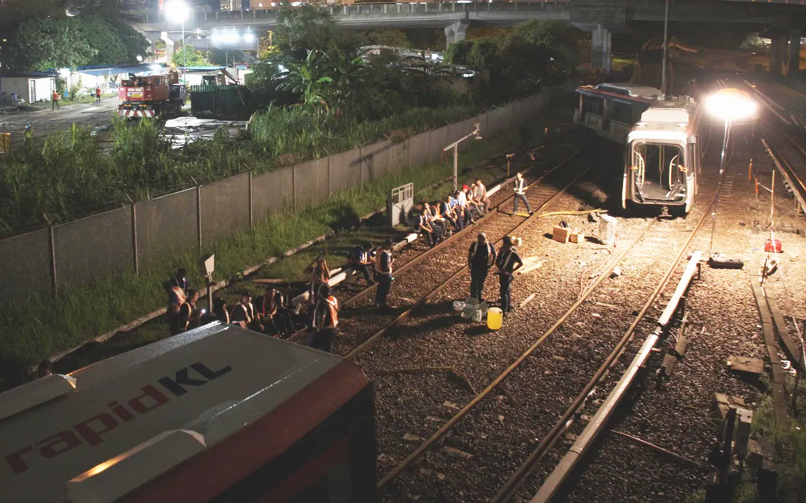 Derailed LRT train cars returned to depot for inspection