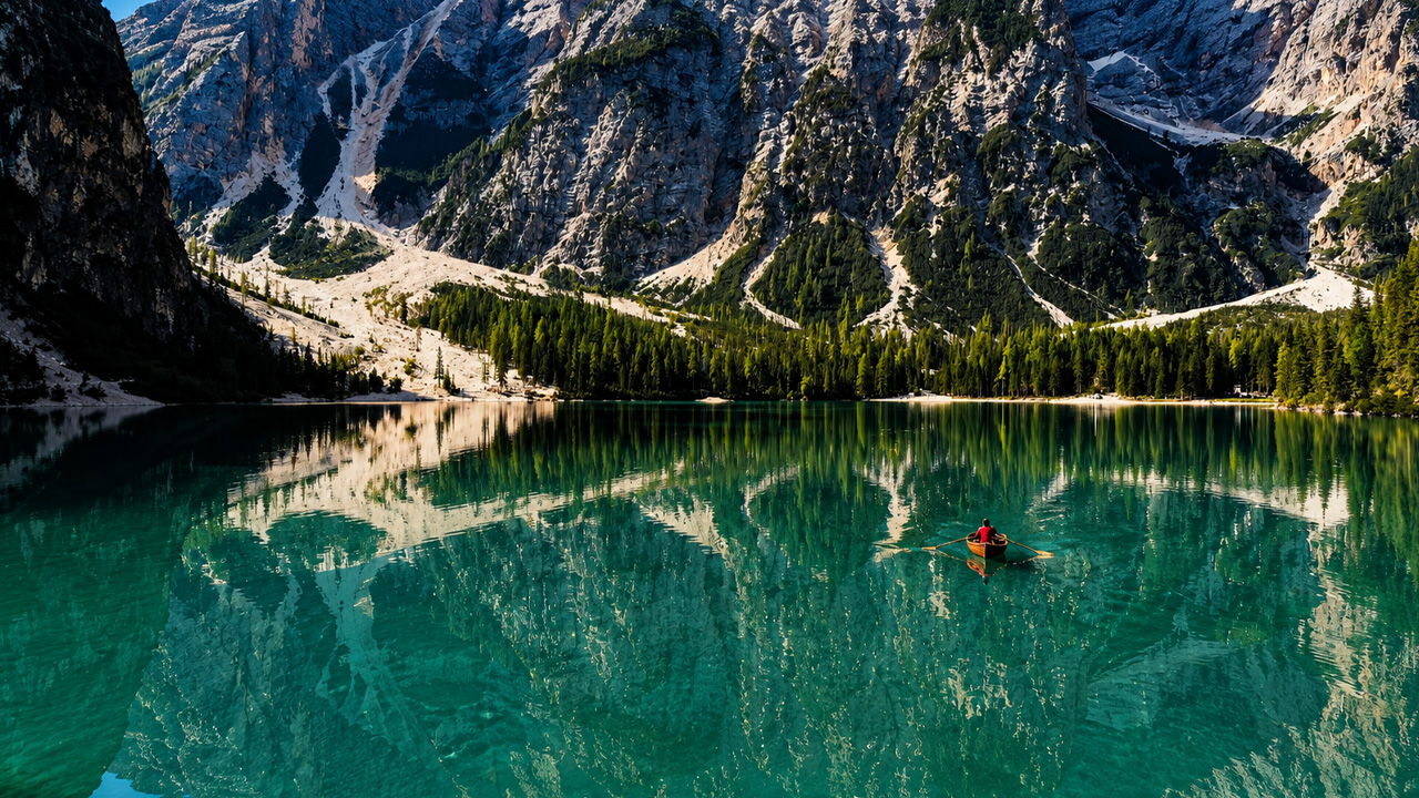 Discovering hidden emerald lakes beneath massive alpine cliffs