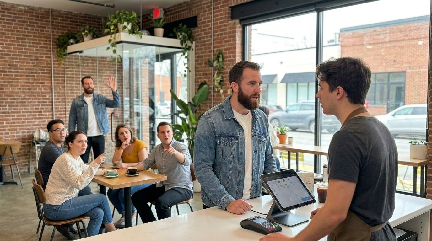 Coffee shop customers thought they were seeing double during this twin ...