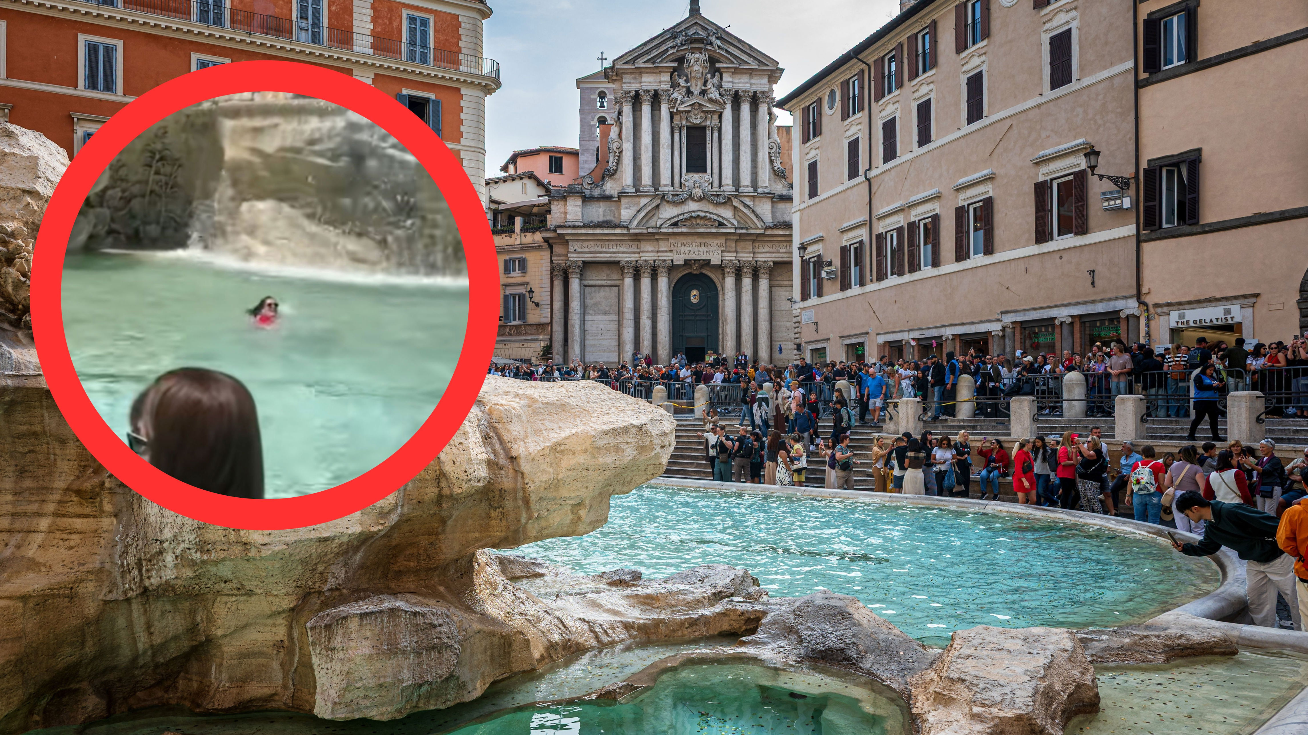 Kobieta pływała w fontannie di Trevi. Nagranie obiegło internet
