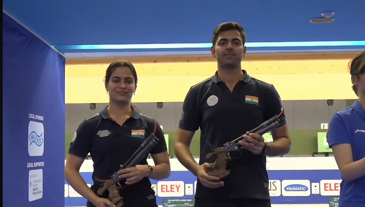 Manu Bhaker and Samrat Rana add silver in pistol mixed team at World Cup