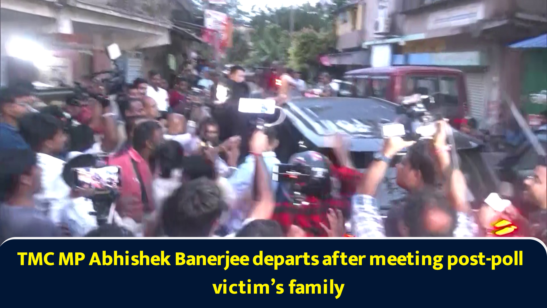 TMC MP Abhishek Banerjee departs after meeting post-poll victim’s family
