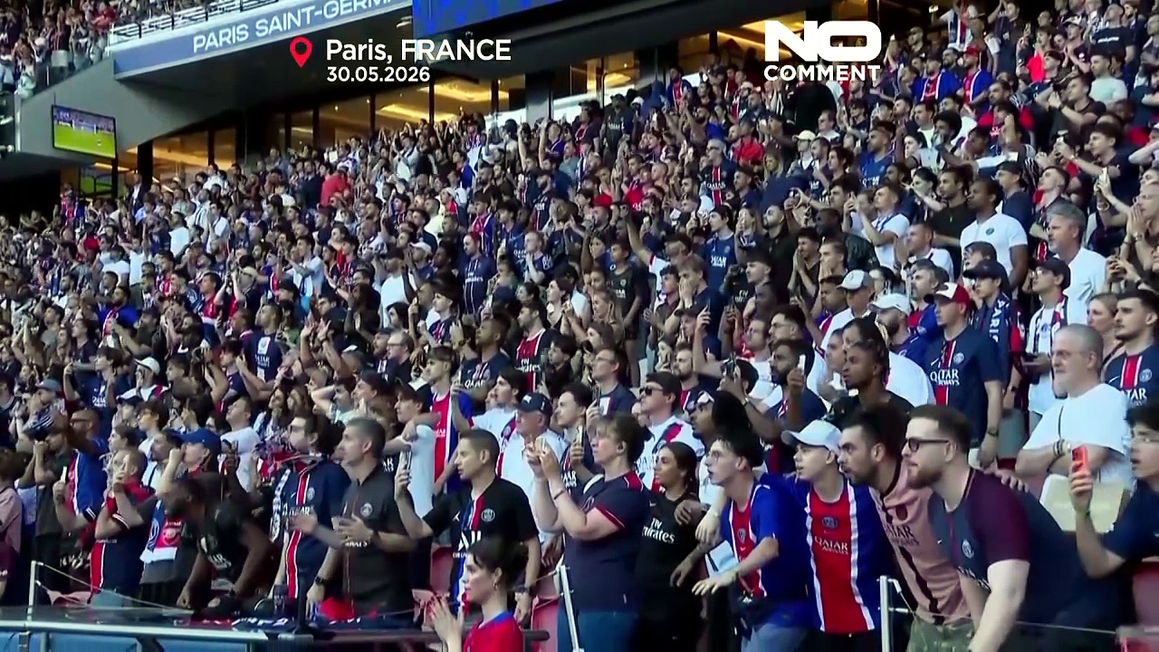 Les fans du PSG exultent après le triomphe en Ligue des champions