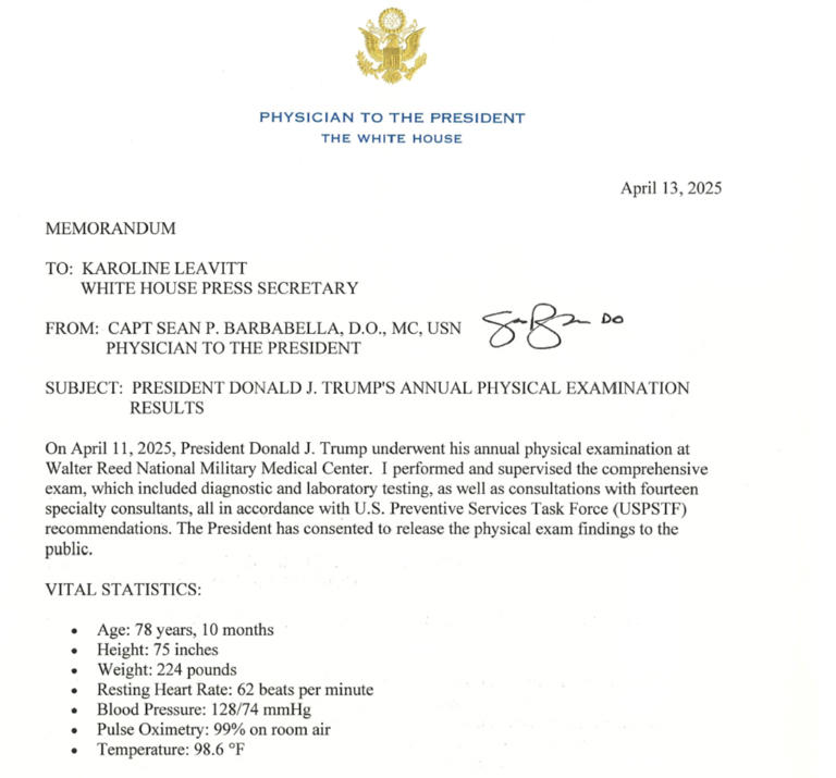 Trump’s doctors sneak weight reveal into shady medical report