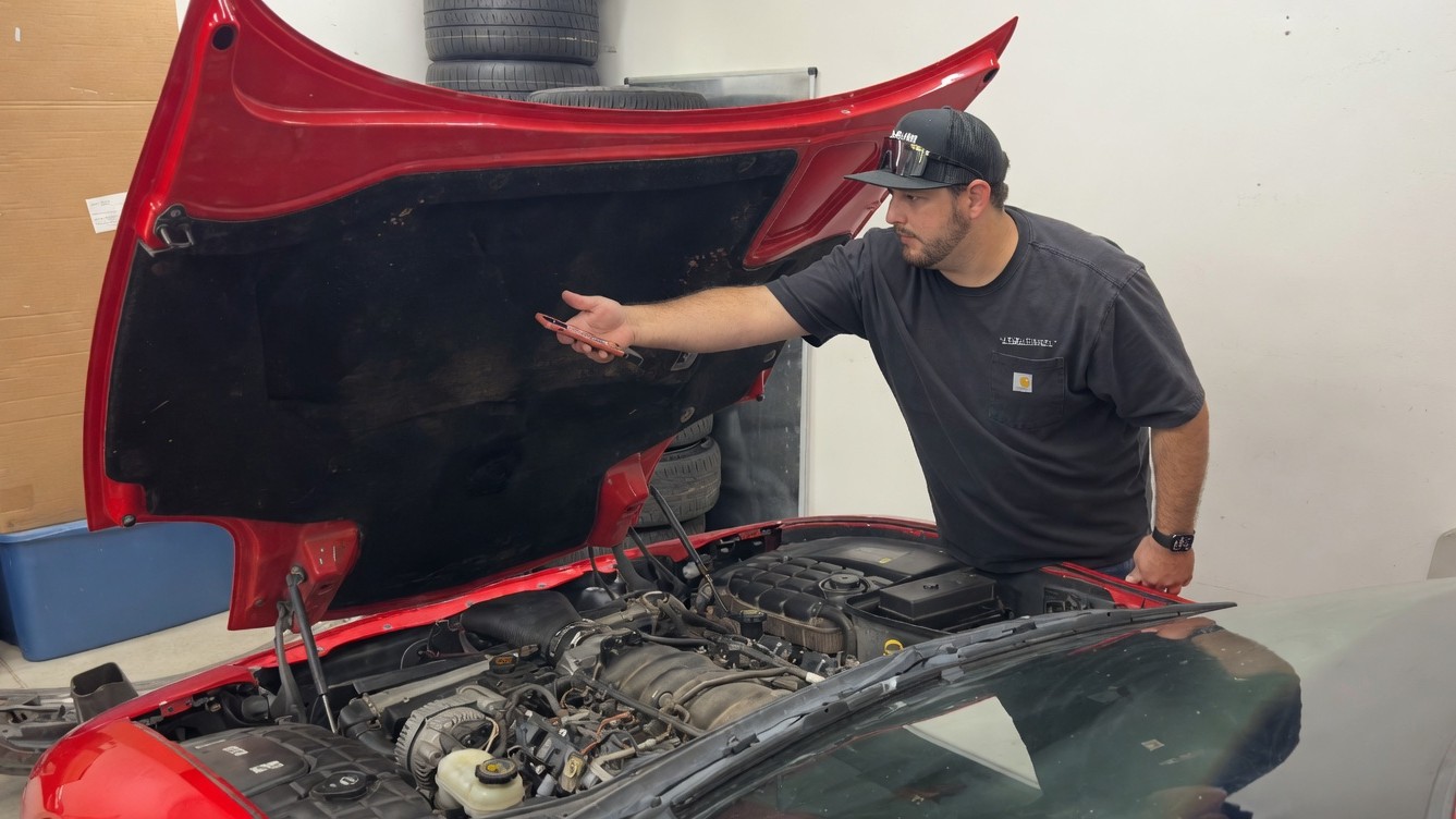 Corvette appears to have a mechanical problem