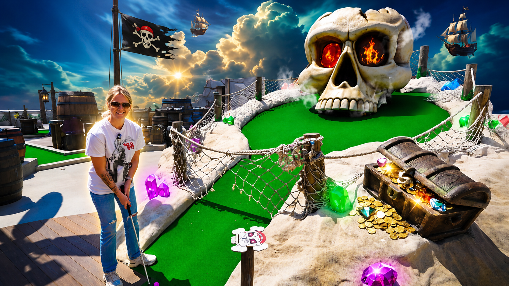 This mini golf match turned into a pirate showdown
