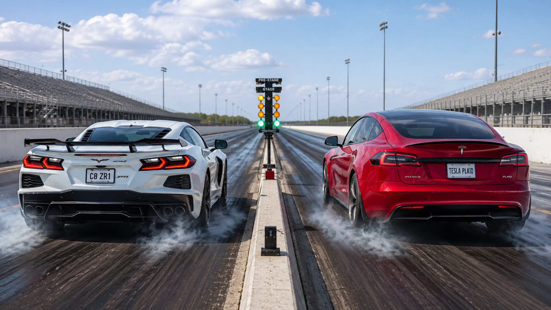 Can 1064HP Corvette ZR1 beat Tesla Plaid in drag race?