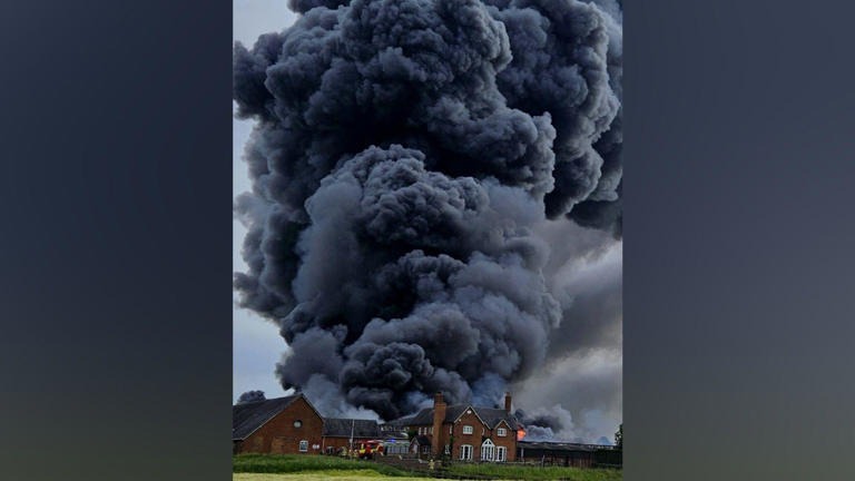 Crews remain after huge chicken farm blaze
