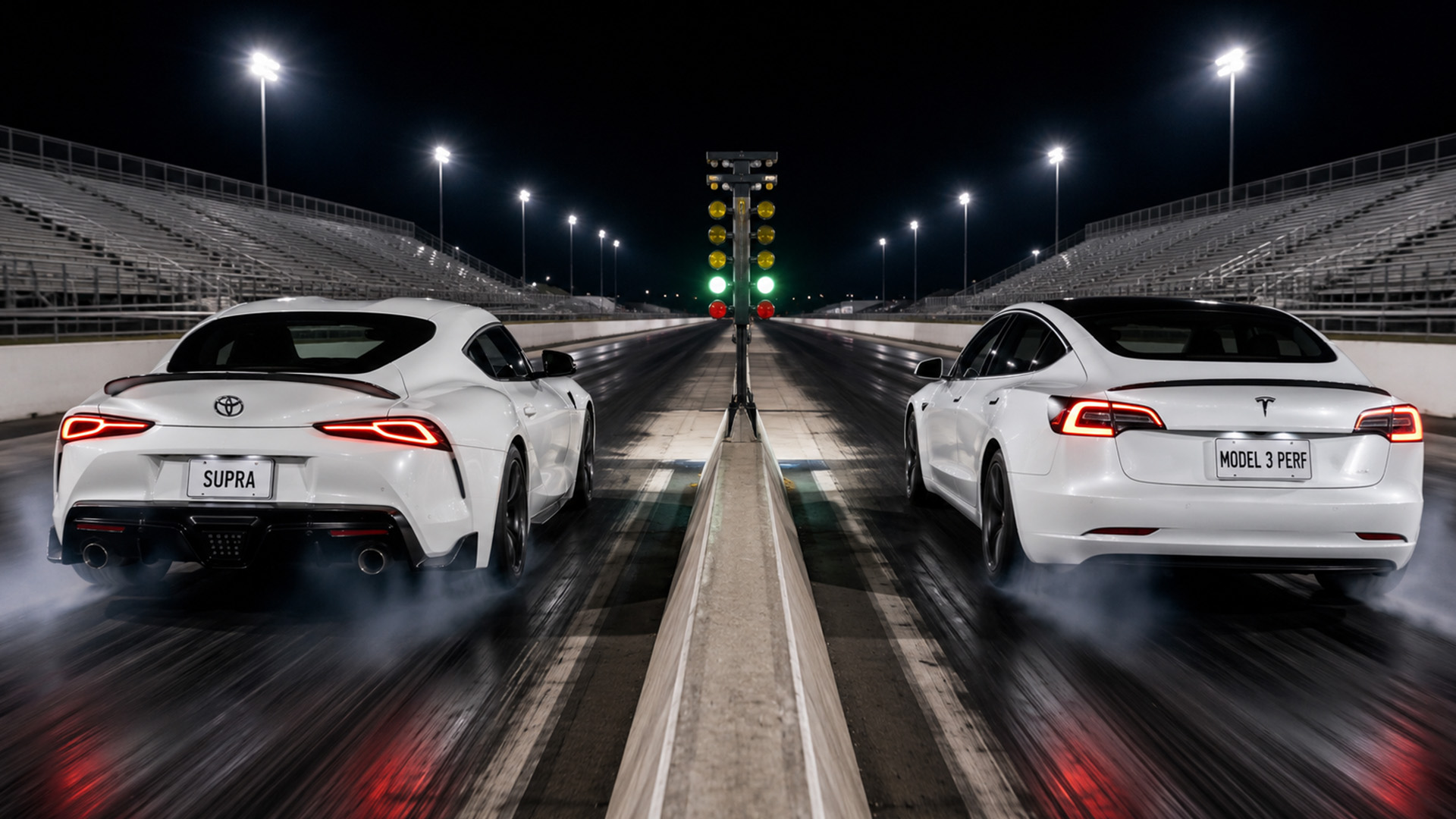 Can 500HP Toyota Supra beat Tesla Model 3 Performance in drag race?