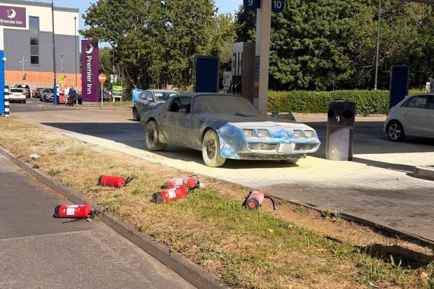 Photos: 1979 Pontiac Firebird 'bursts into flames' at Tesco petrol station