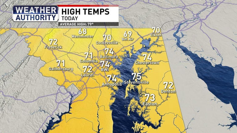 Sunny & breezy for the final Saturday of May; warmer next week in Maryland