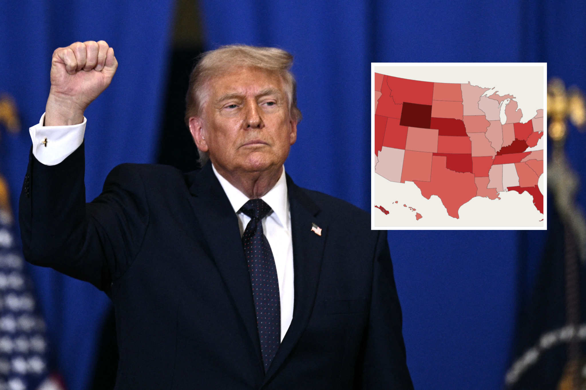 Map shows states where Trump's approval rating has crashed most