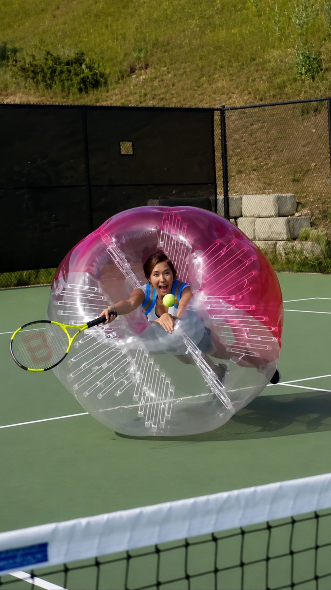 A giant inflatable ball activity captured on camera