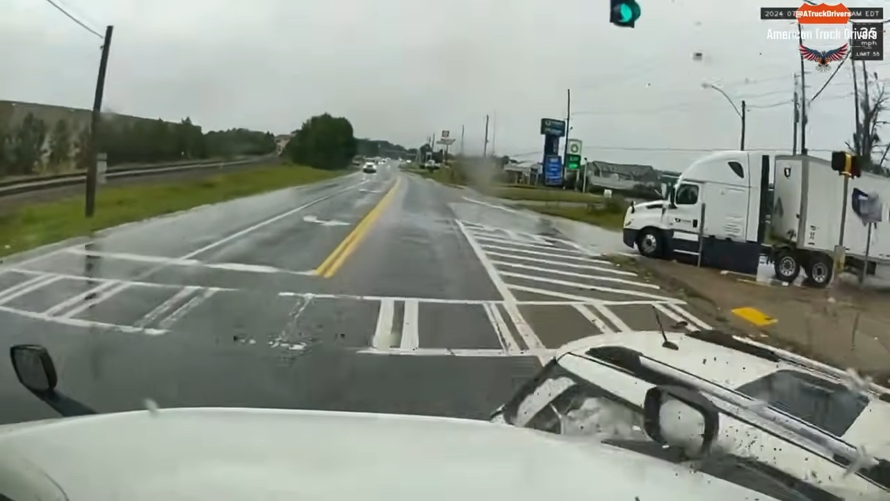 Mom Karen put 3 kids in danger cutting off a semi - then got hit