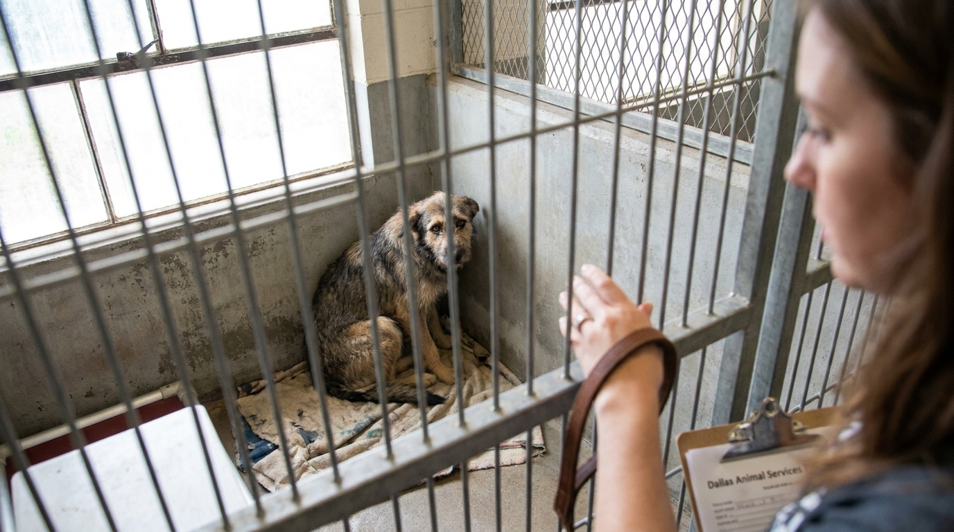Ce chien est pétrifié de peur dans son box : le geste d'une bénévole va ...