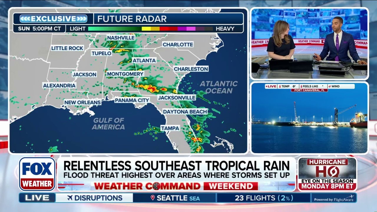 Relentless tropical downpours slam Southeast