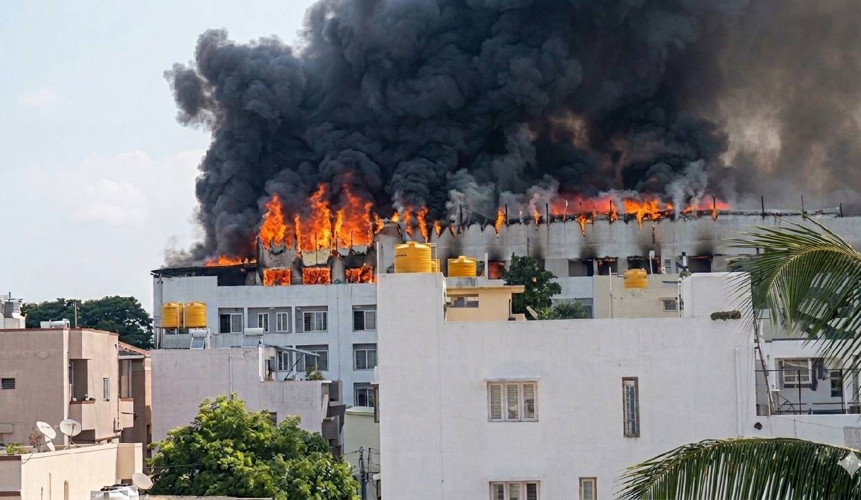 Massive blaze breaks out in Bengaluru school building