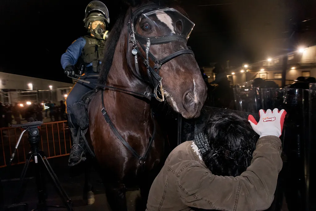 New Jersey State Police clash with protesters at Delaney Hall after ...
