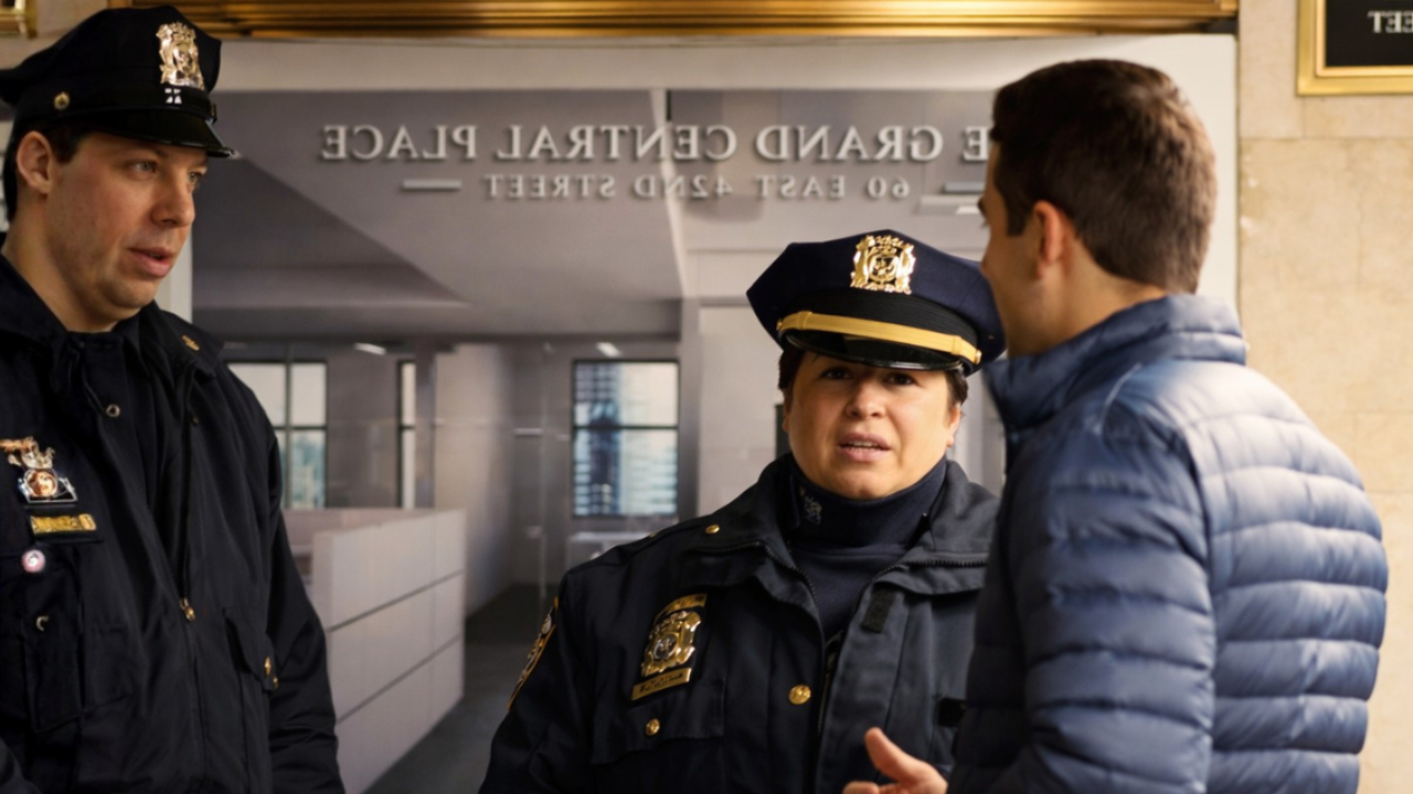 Police officers react to a dime bag prank