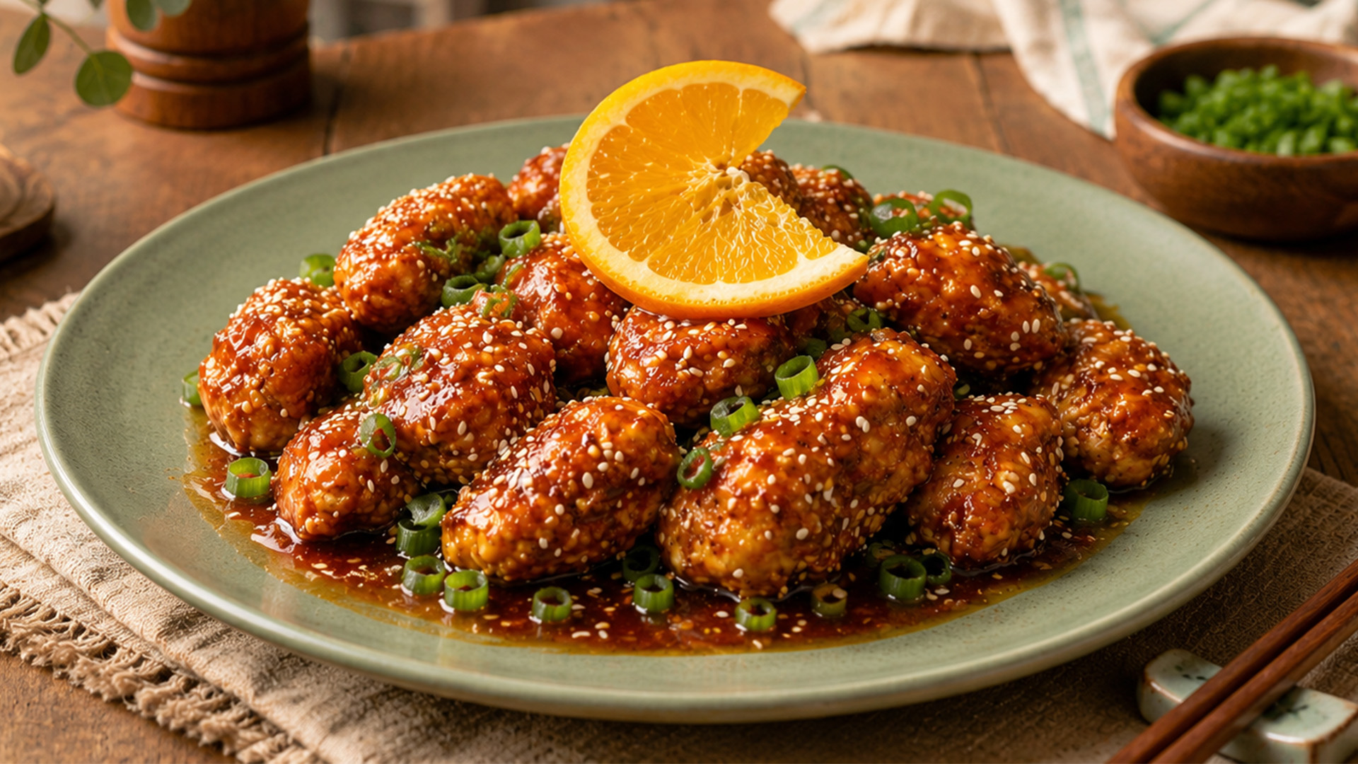 Crispy orange chicken with fresh citrus flavor in every bite