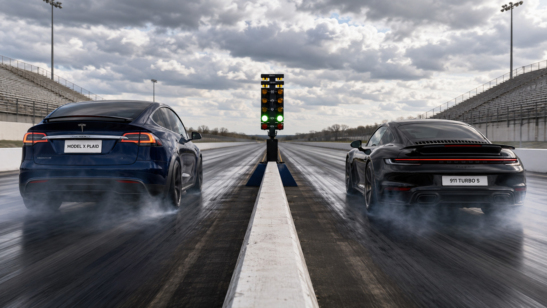 1000HP Porsche Turbo S faces Tesla Model X Plaid drag race