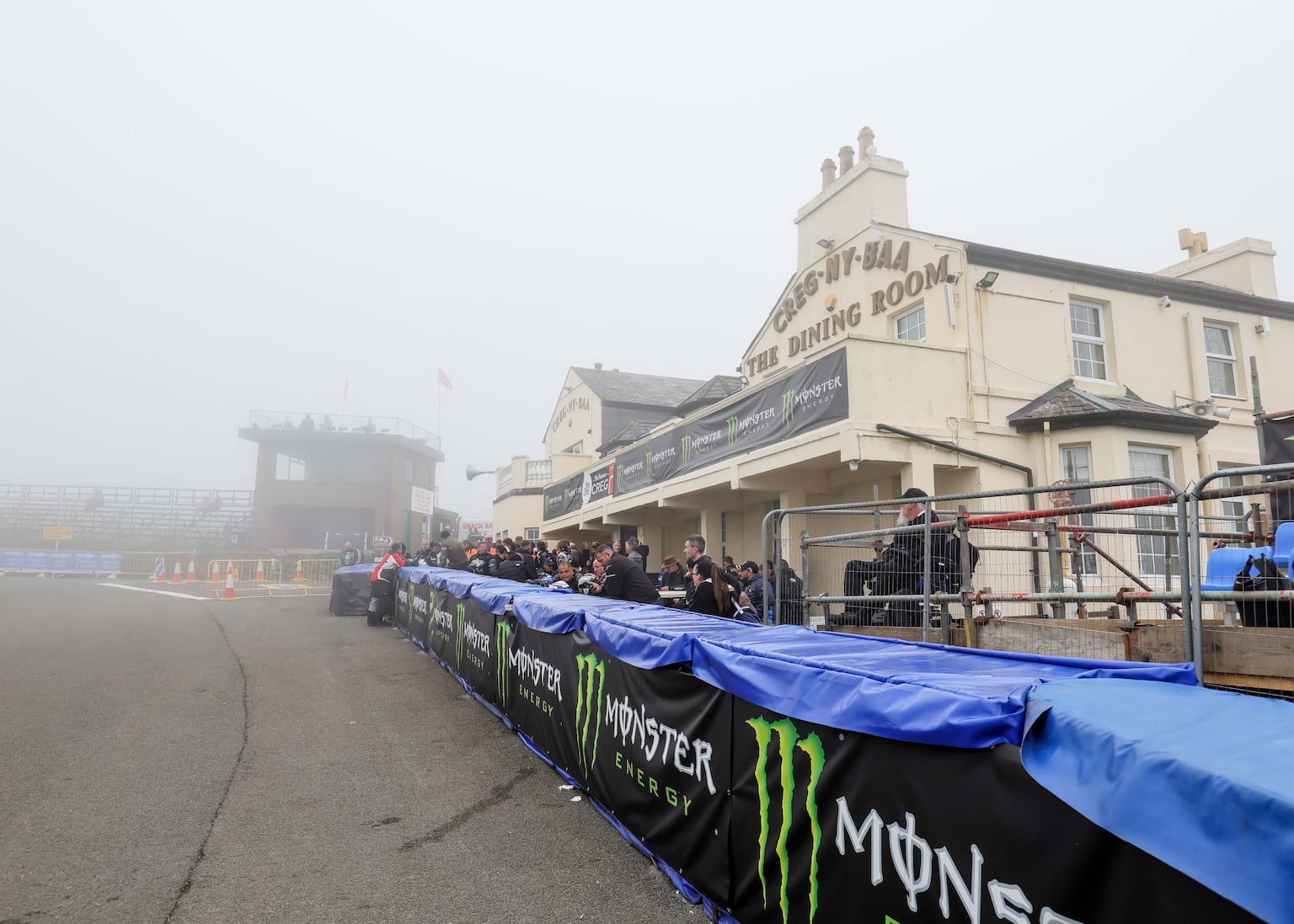 TT race schedule cancelled for today due to low-lying fog over the mountain