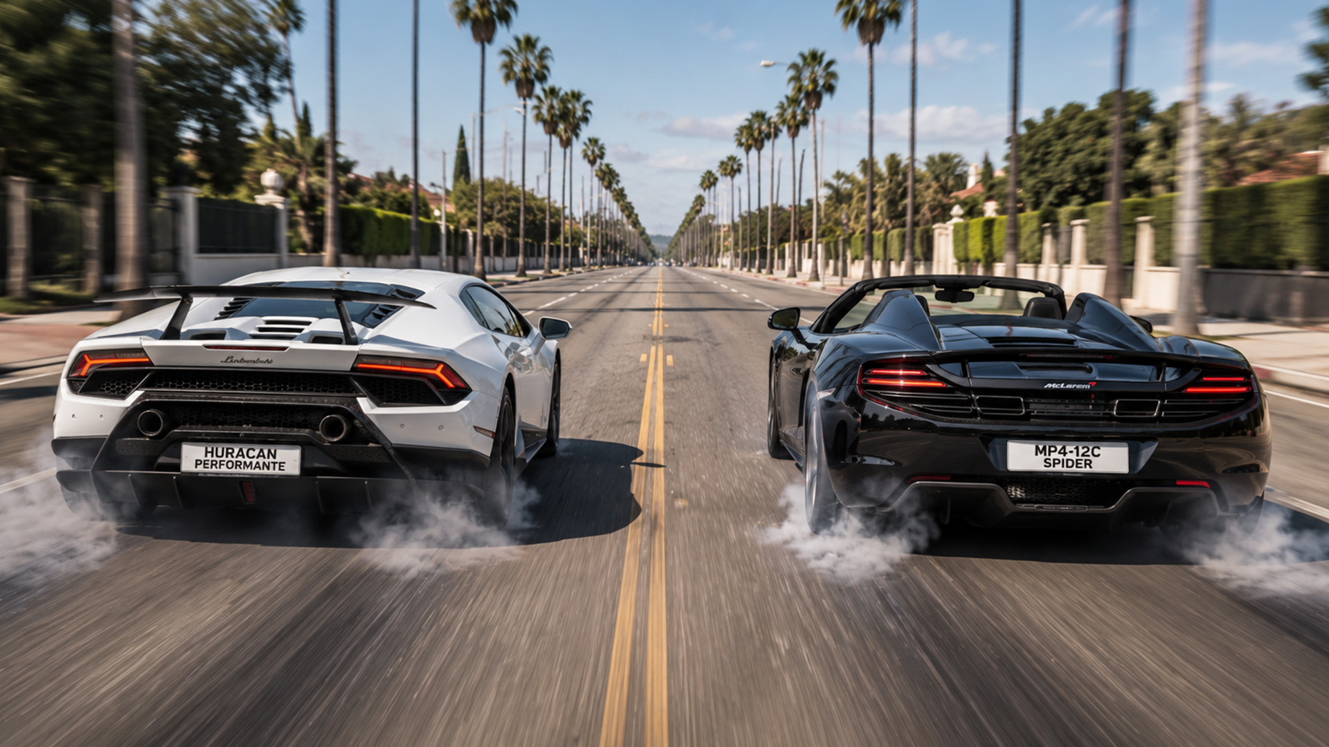 Lamborghini Huracan Performante vs McLaren MP4 12C Spider drag race